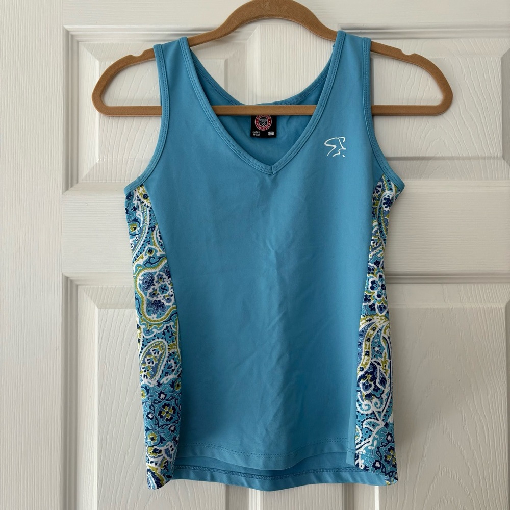 Mad Dogg Athletics Spinning Tank Blue Paisley Size Sm… - Gem
